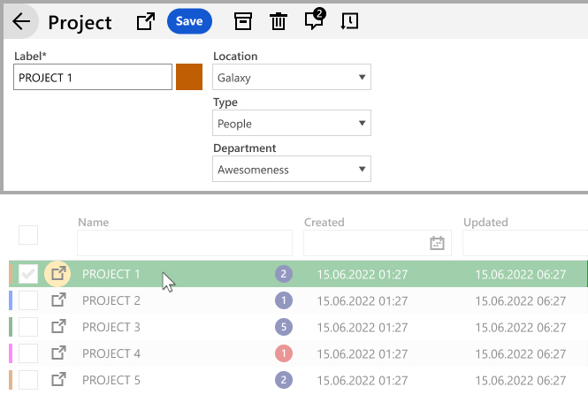 Project List – Help Center