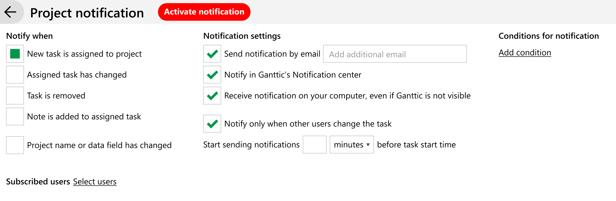 Project Notifications – Help Center